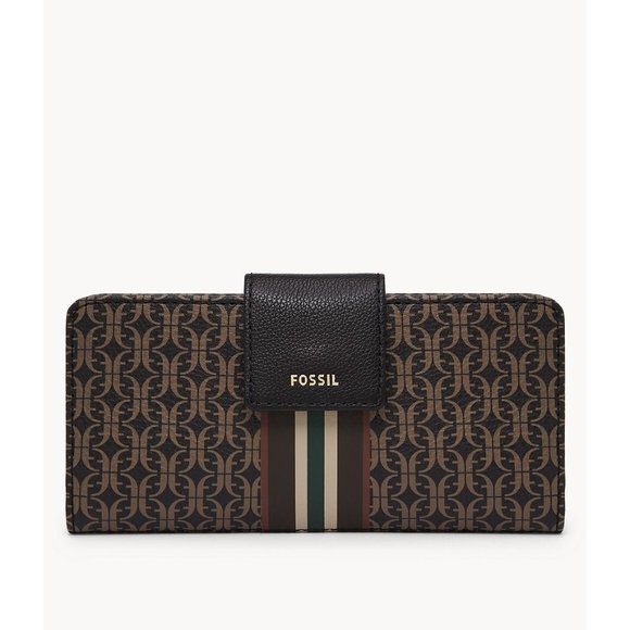 Fossil | Bags | Fossil Madison Tab Clutch Wallet Black Multi | Poshmark